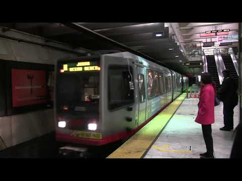 MUNI Railway - Breda LRV3 (N) #1496 Arriving into Embarcadero