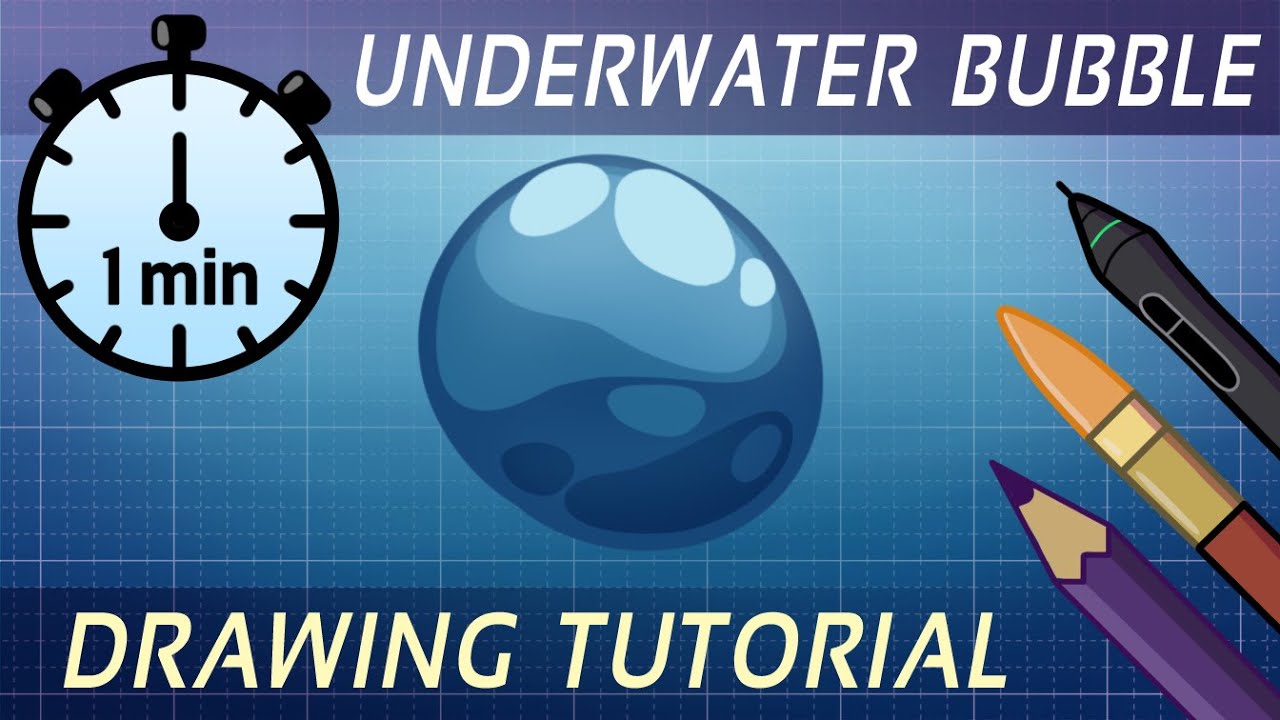 1min UNDERWATER BUBBLE Drawing Tutorial
