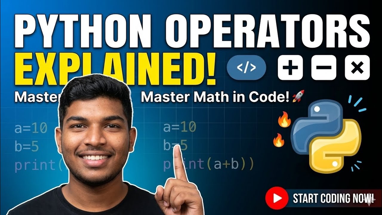 Python Operators Tutorial | Arithmetic, Comparison, Logical