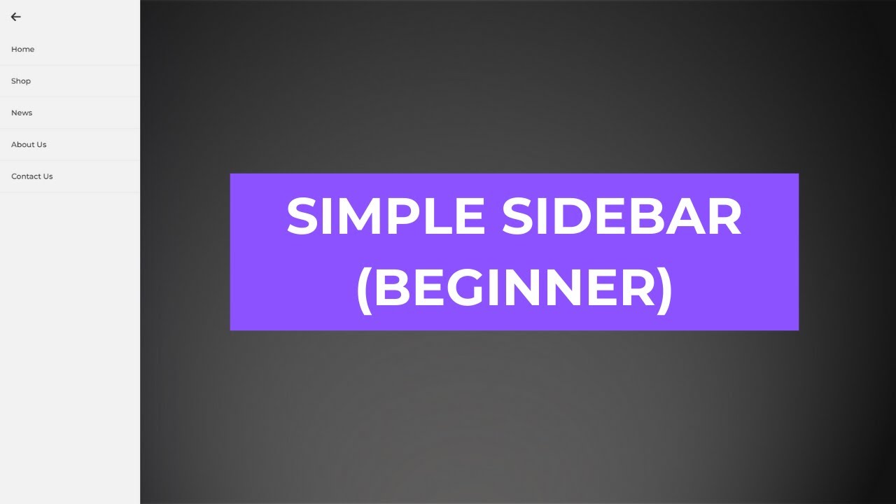 How to Create a Simple Sidebar with HTML, CSS & JavaScript (Beginner Tutorial)