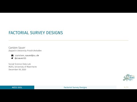 Factorial Survey Designs