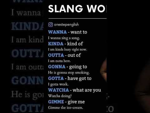 Slang Words in English language