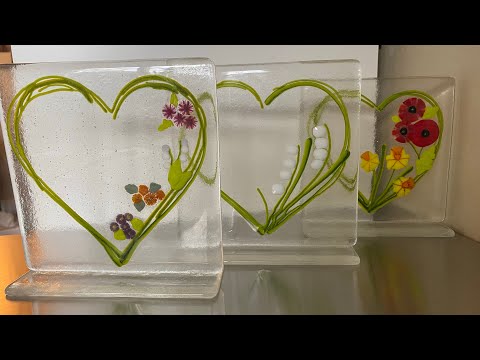 Fused Glass Hearts for Mother’s Day 2025