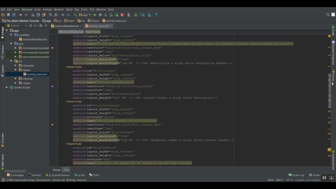 Udacity Project One: Single Screen Application
