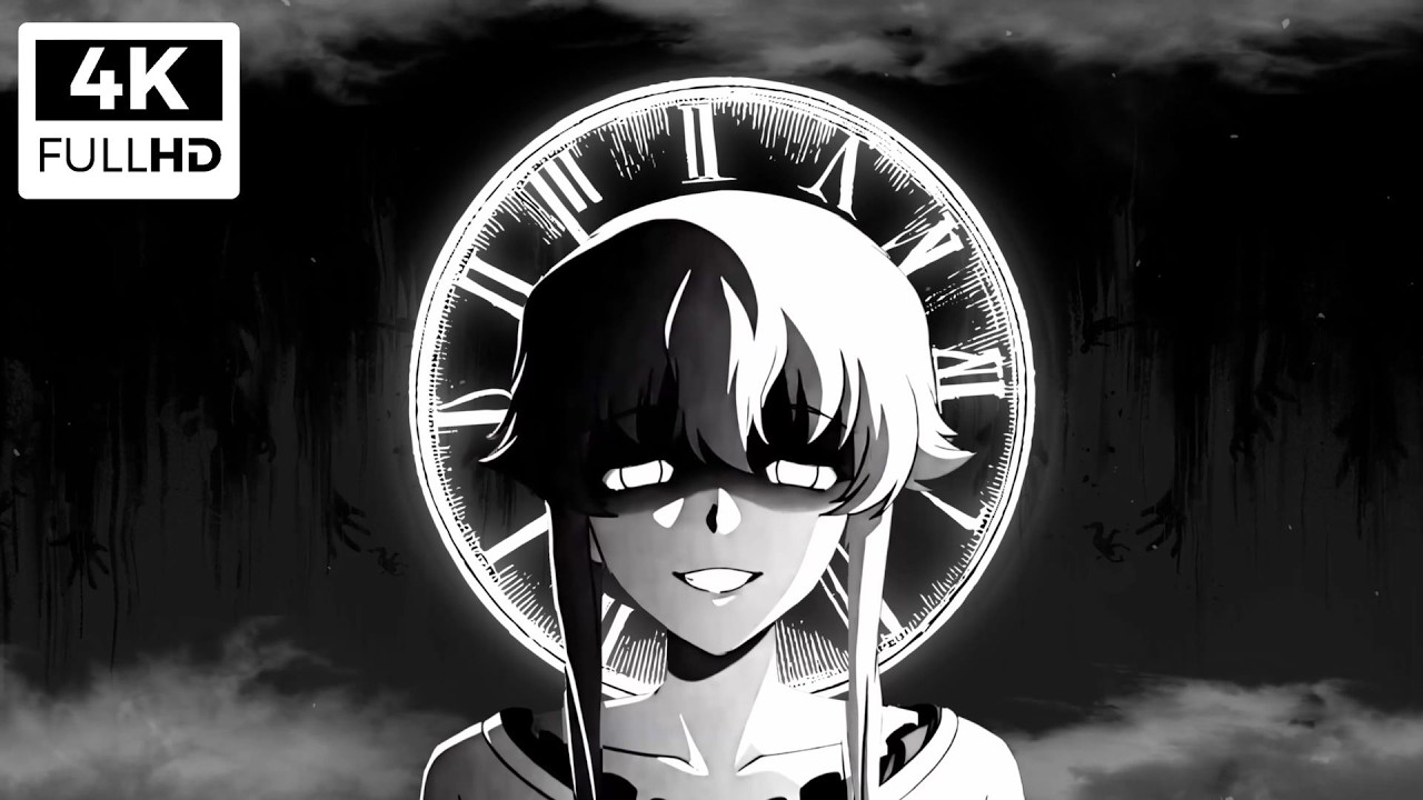 Dark Yandere Girl Clock Ambience | Yuno Gasai 4K Live Wallpaper