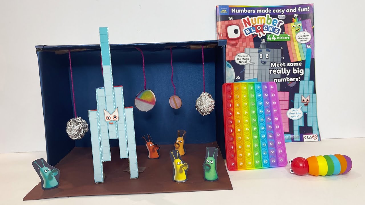 Numberblocks magazine issue 51, with numberblock 70 popper & wiggly Numberblob fidget 🔴🟠🟡🟢🔵