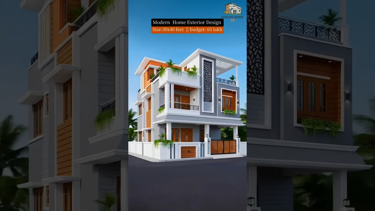 Modern independent House Design | 30x40 ft | 2550 sq ft | Budget 65 Lakh |  Exterior Elevation