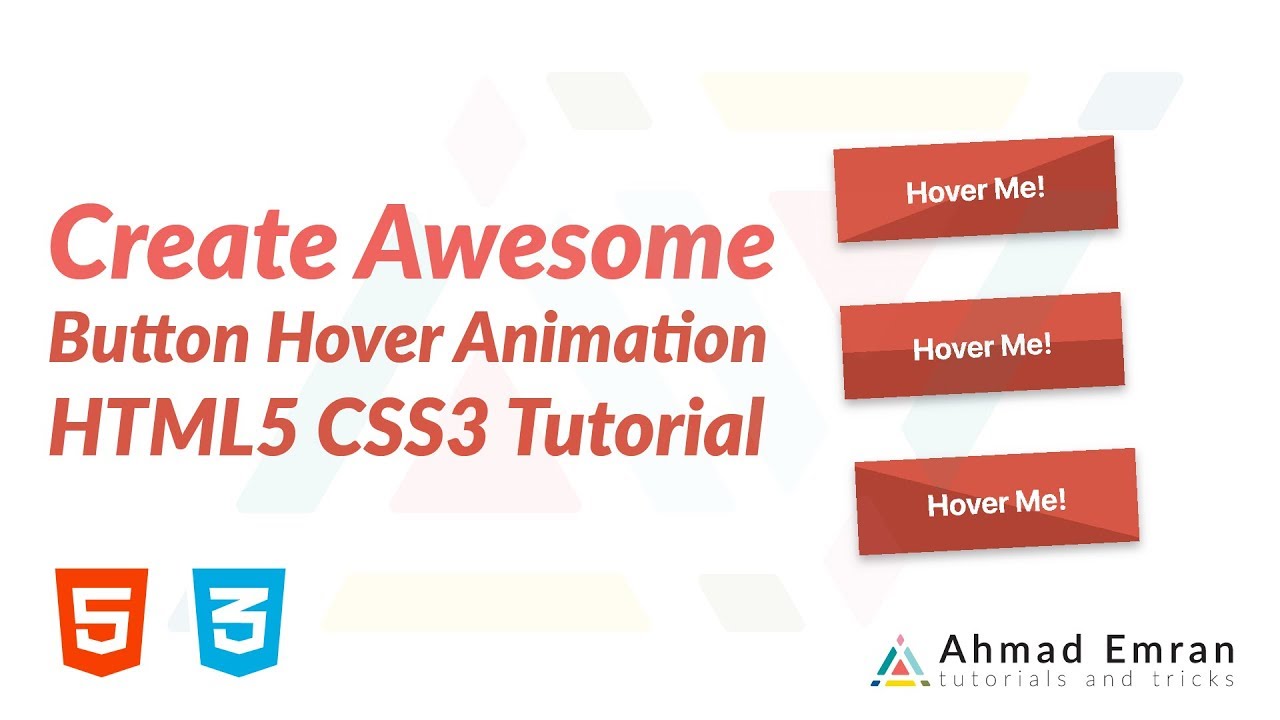 Create Awesome Button Hover Animation  | HTML5 CSS3 Tutorial