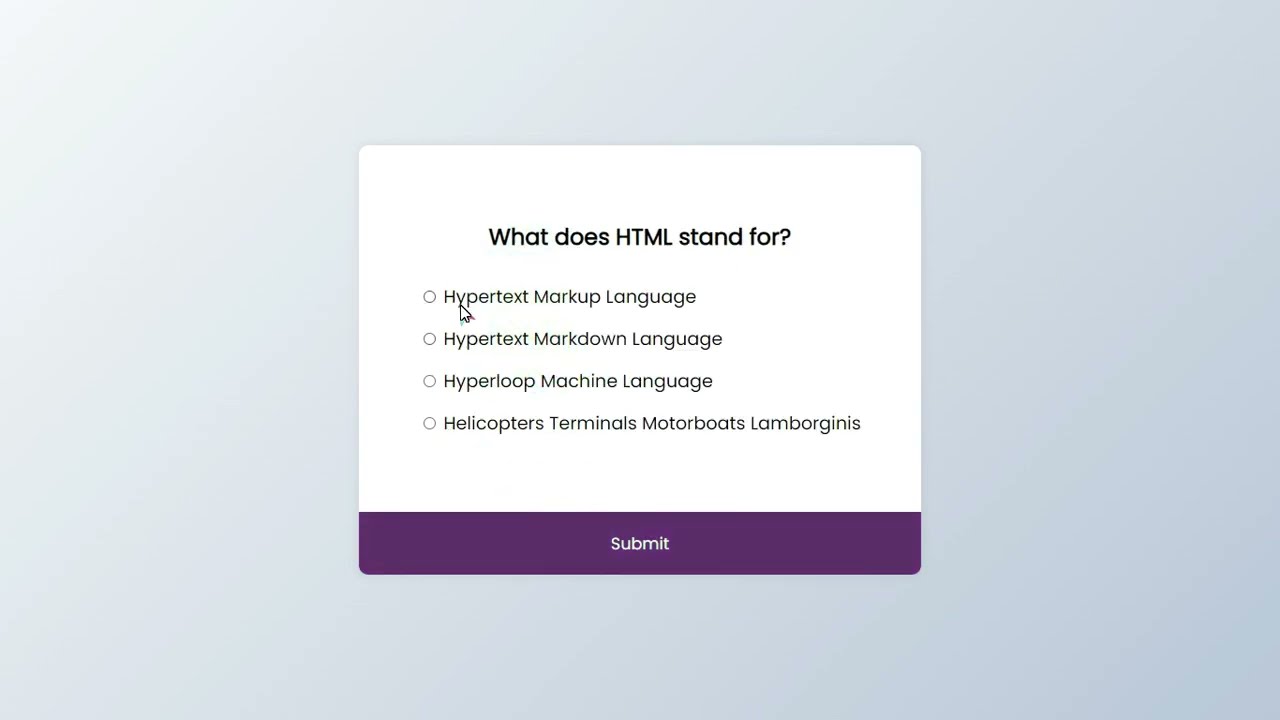 How To Create Responsive Quiz App Using HTML, CSS & JavaScript | Build A Quiz App With JavaScript