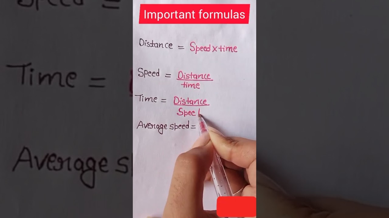 Important formulas of #speed #Distance and #time #shorts