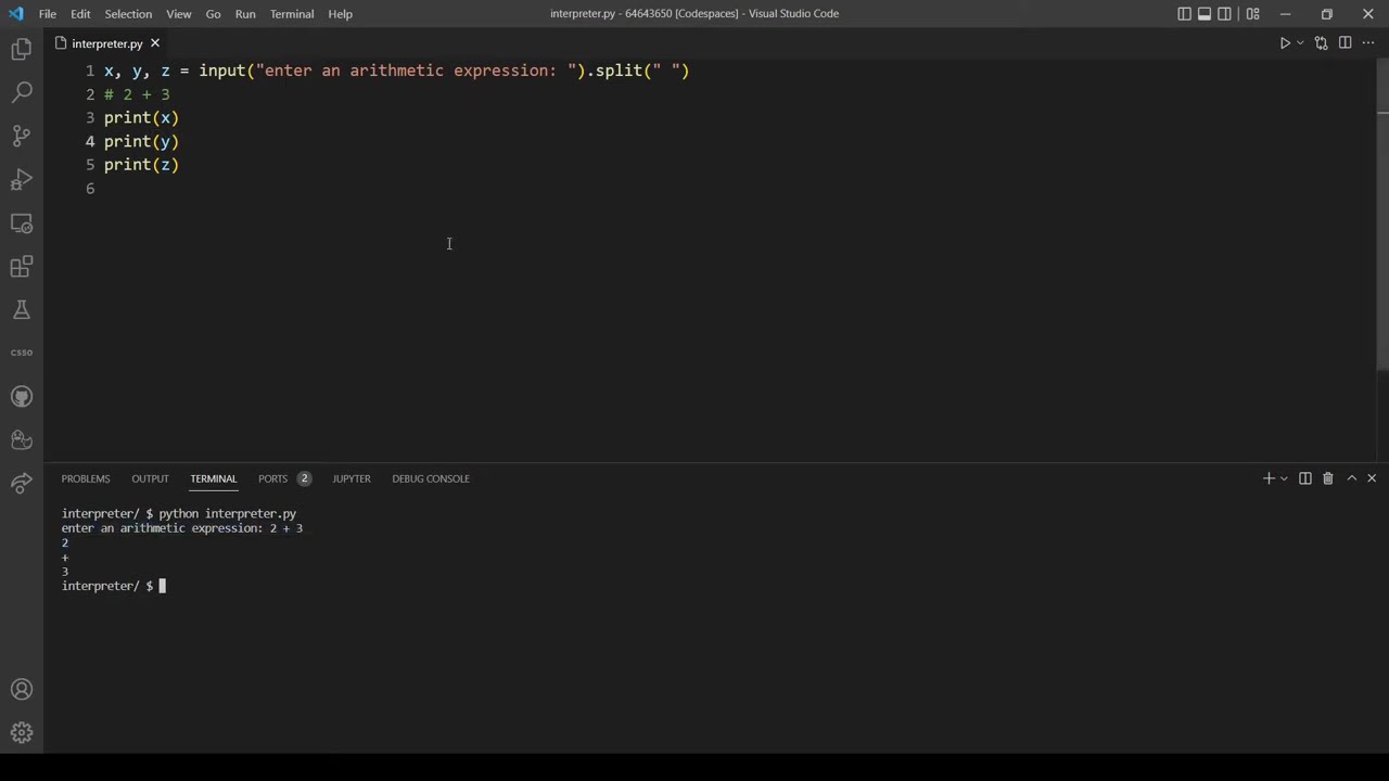 Math Interpreter -Problem Set 1 (CS50's Introduction to Programming with Python)