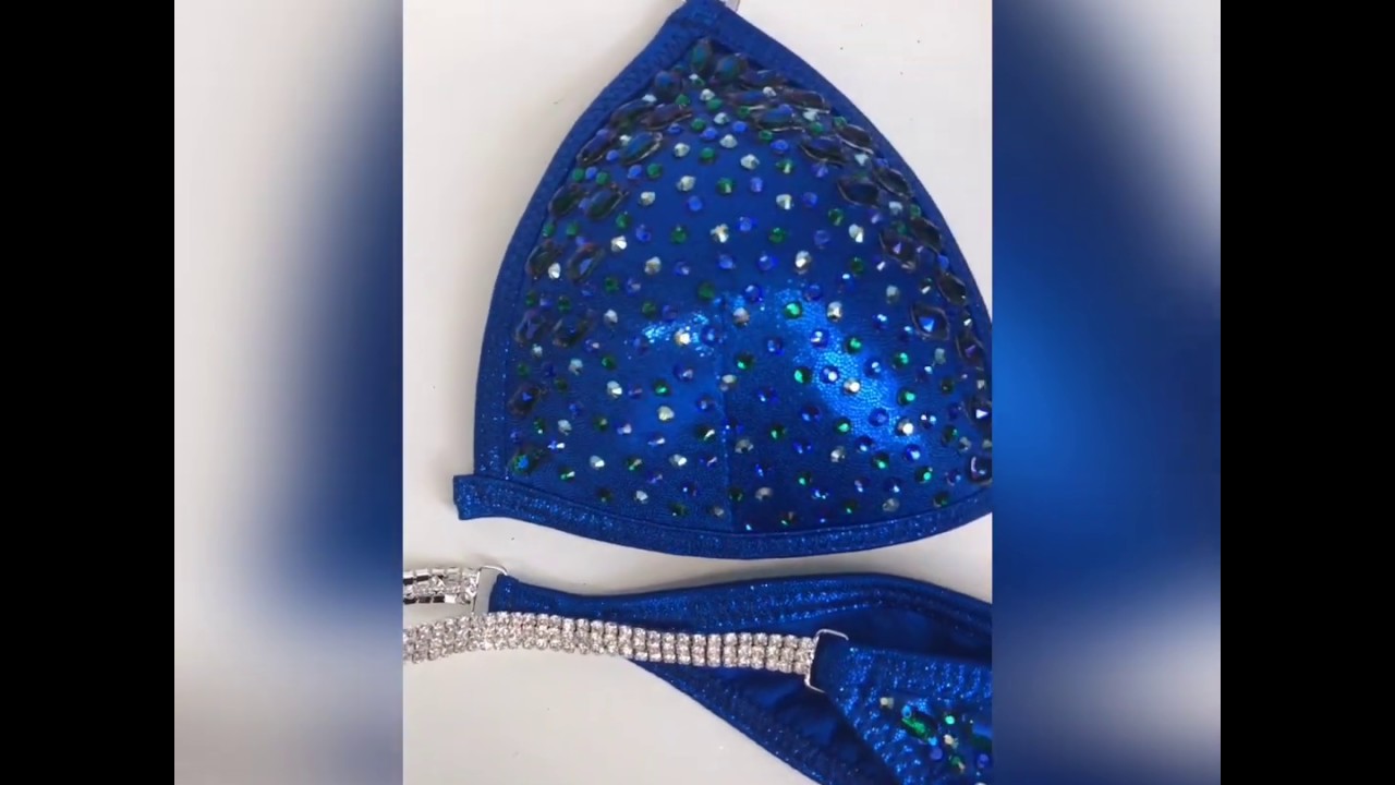 Majestic Emerald/Blue Crystals Bikini Suit