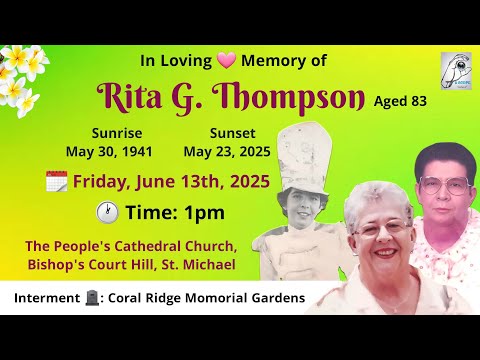In Loving Memory of Rita G Thompson - (Video HD Funeral)