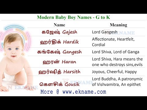 Modern Tamil Boy Names With G, H, I, J ,K| ஆண் குழந்தை பெயர்கள் | Baby Names Tamil