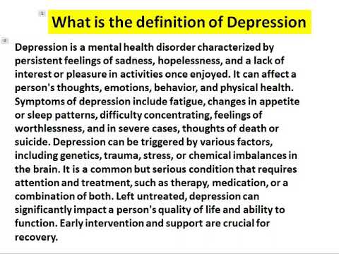 what is the definition of depression
