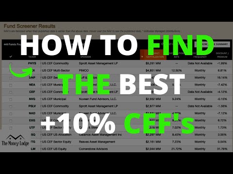 How To Find The Best CEFs - +10% High Dividend Yield Closed End Funds Screener