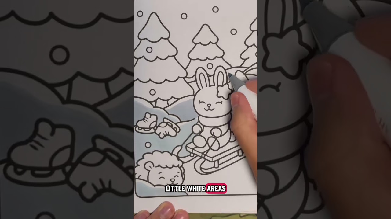 Coloring Snow with Markers | Easy Snow Tutorial for Adult Coloring Books
