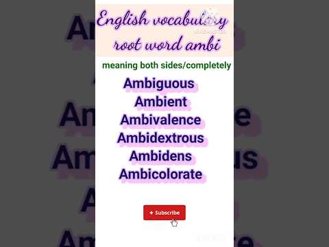 English vocabulary root word ambi #english