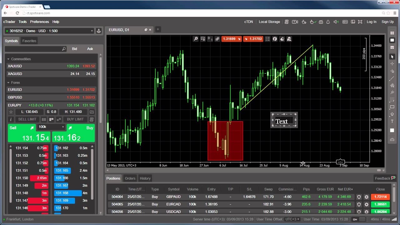 cTrader Web - Object Settings