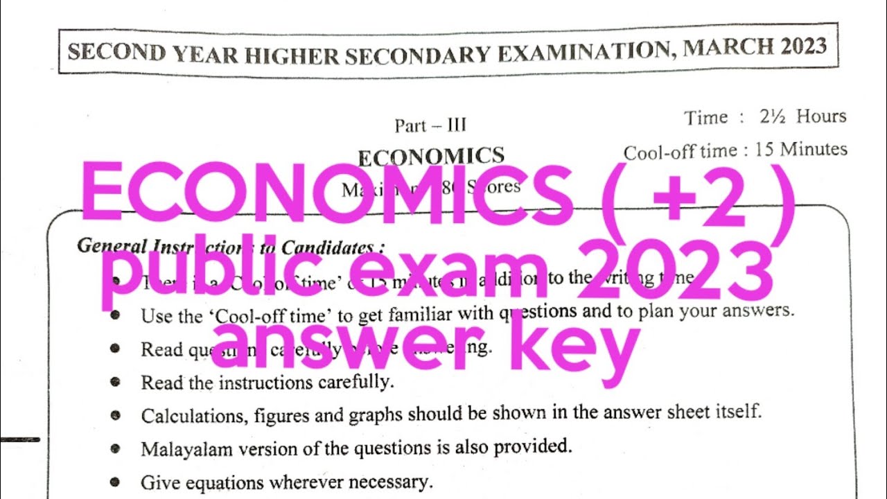 plus two economics 2023 public exam answer key