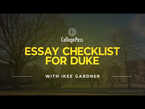 Essay Checklist for Duke | CollegePass