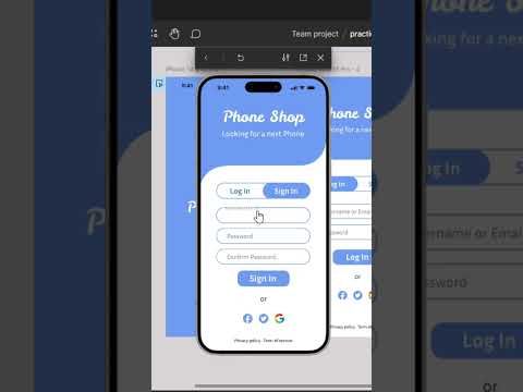 Mobile shopping App login & Sign up UI/UX design in Figma    #figmatutorial #uiux #tutorial #shorts