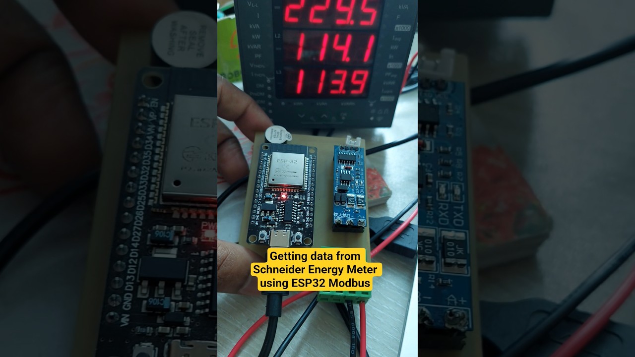 Getting data from Schneider Energy Meter (PM2100) using ESP32 and Modbus Module