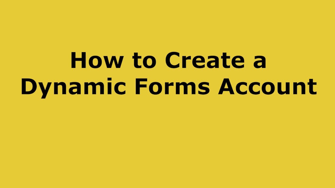Dynamic forms tutorial