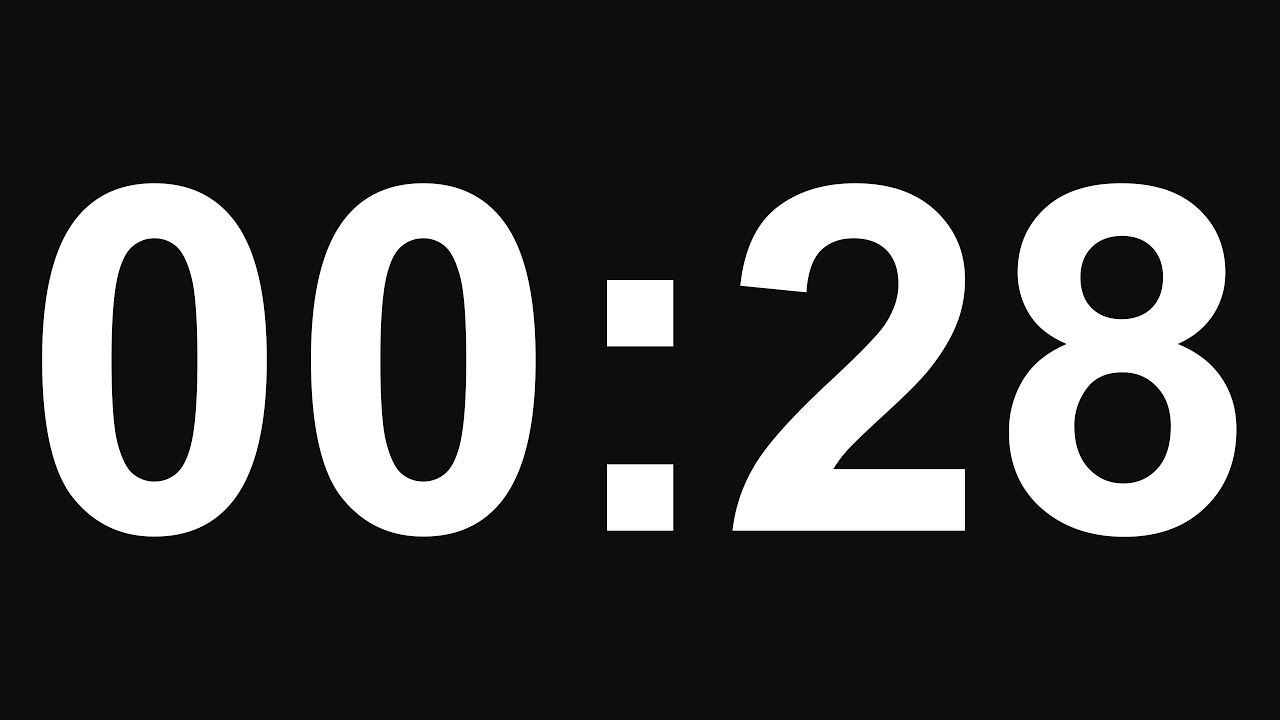 28 Second Timer - No Alarm - 8K