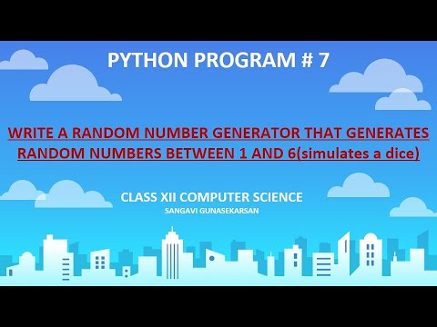 Python- Write a Random Number Generator that generates Random Number between 1 & 6(Simulates a Dice)