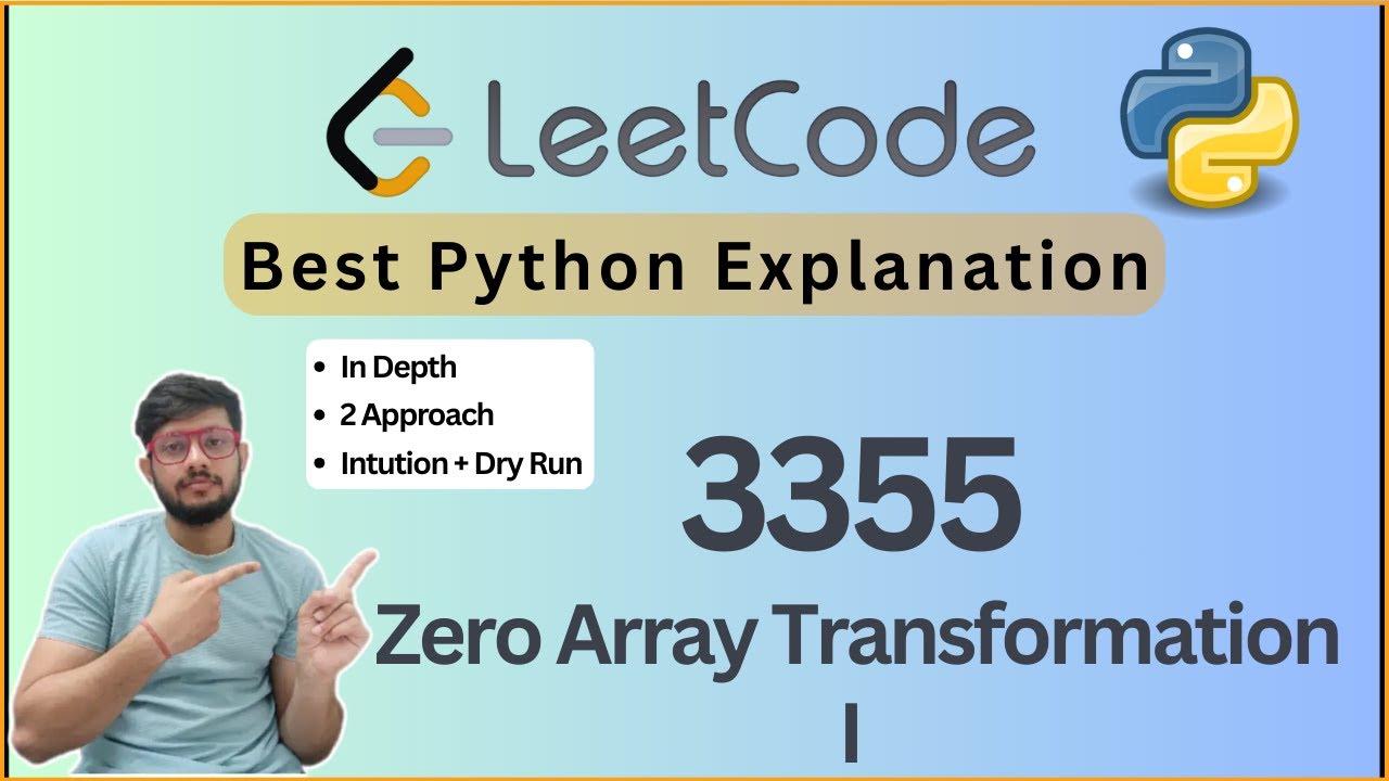 Zero Array Transformation I | Prefix Sum Trick Explained 🔥 | Leetcode 3355 in Python