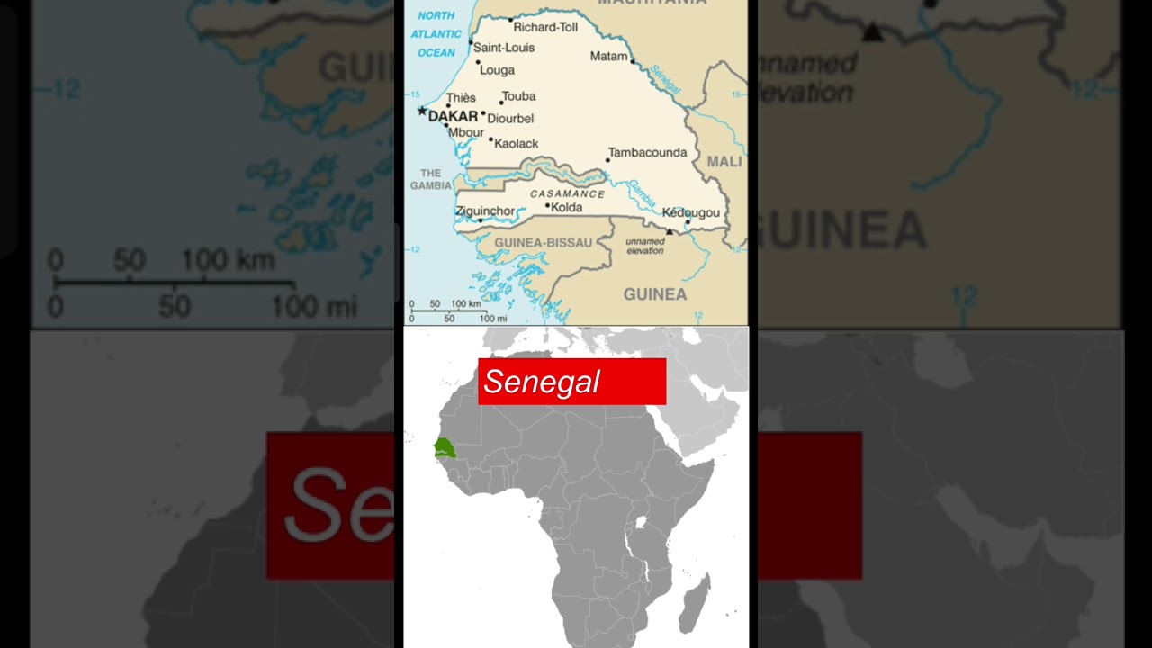 senegal map and city with famous| world map of countries|# countries map|# famous countries