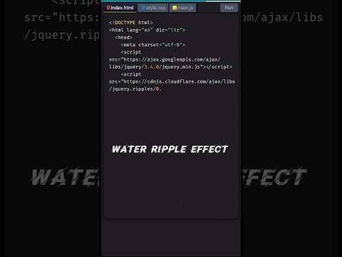 Create Water Ripple Effect with HTML Canvas |HTML5 Canvas Tutorial #shorts #coding #JavaScript