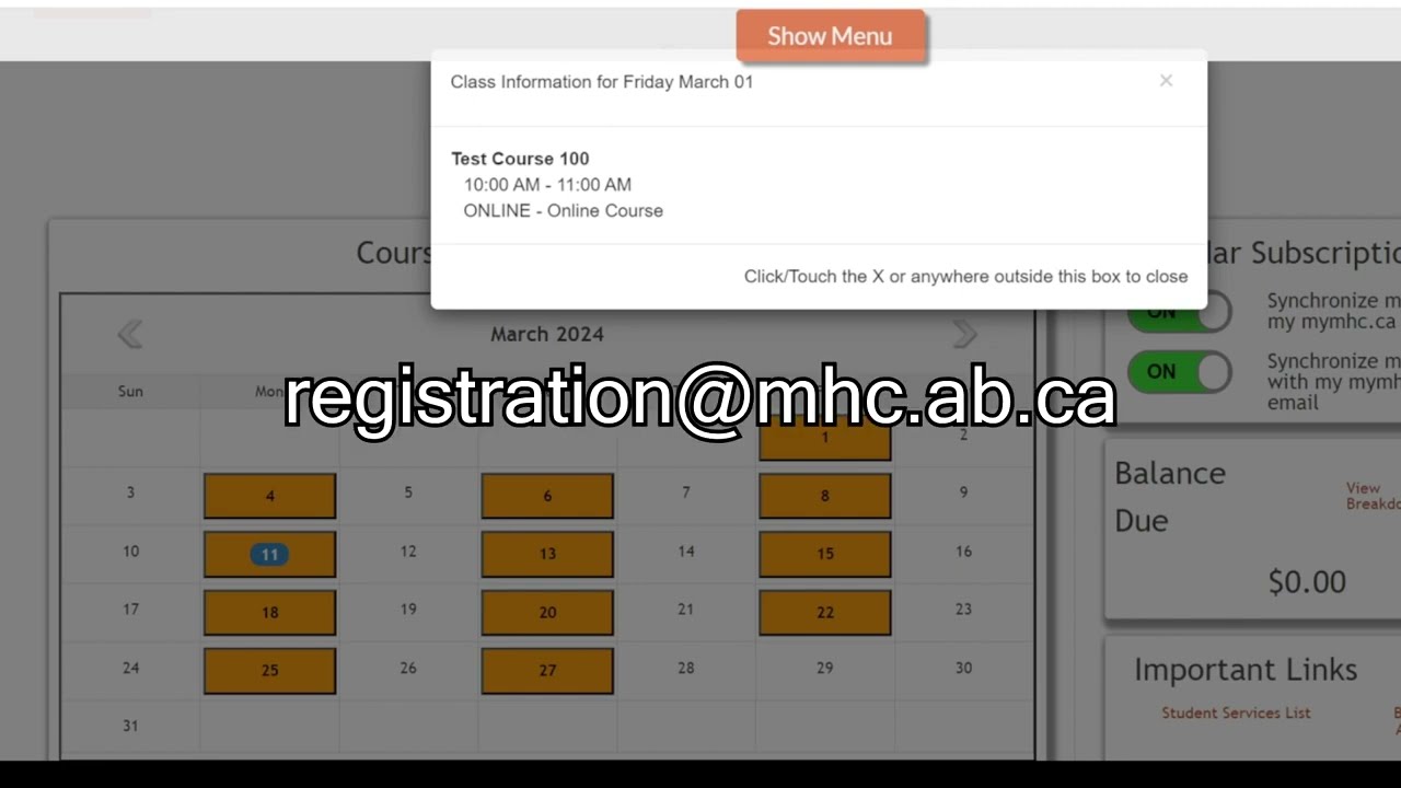 How to Read your Class Schedule