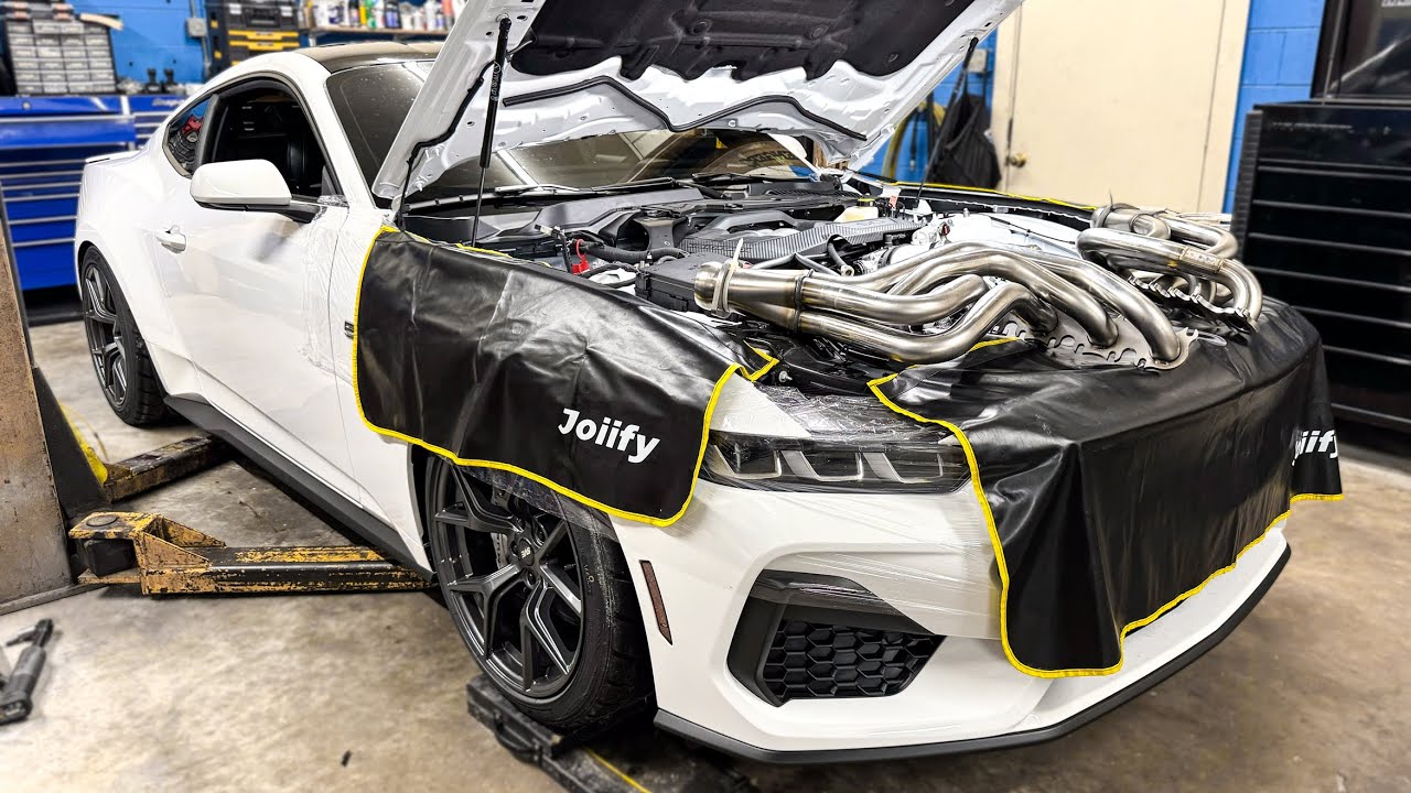 SCREAMING!! Installing LONG TUBE HEADERS on 2024 Mustang GT Sounds INSANE!!