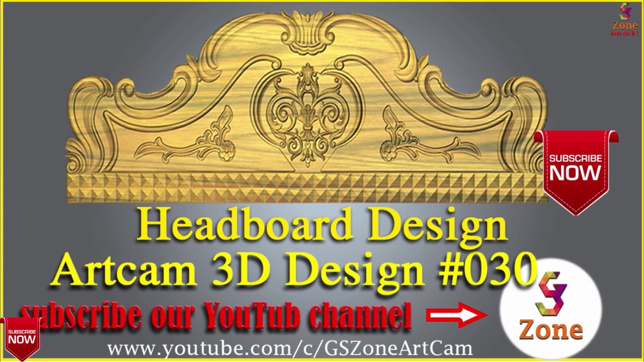 Carving Headboard | Artcam 3D Design #030 | By - GS Zone
