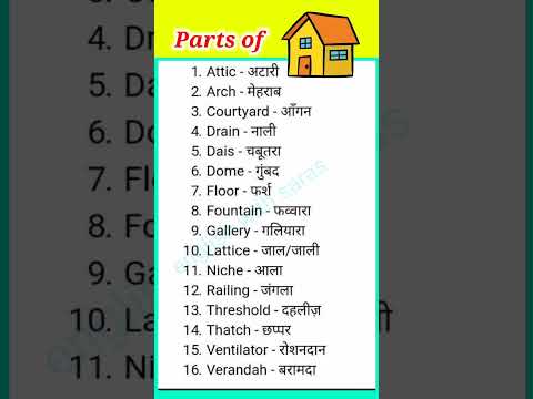 Parts of ( House ) 🏠 || House parts in English || #house #houseworld #shorts
