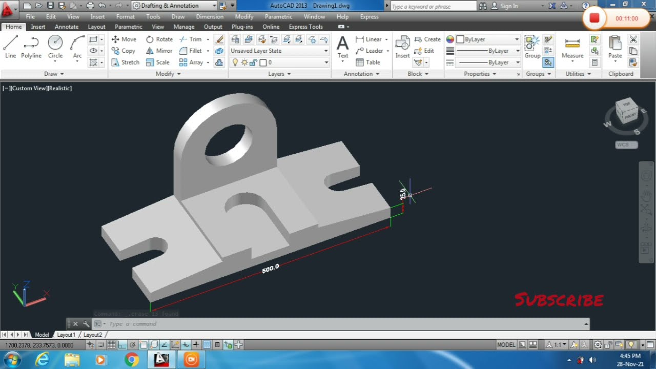 AutoCAD 3D Model Practice Exercise-3