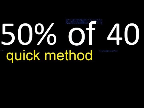 50% de 40 , percentage of a number . 50 percent of 40 . procedure