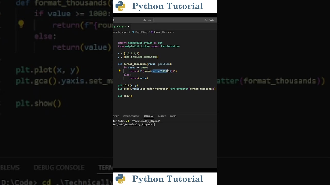 Custom Matplotlib Ticks With FuncFormatter | Python Tutorial