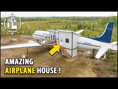 They made a house out of an old retired airplane?! Full tour