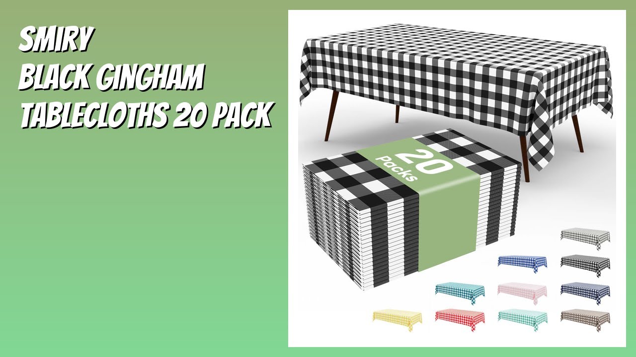 REVIEW (2026): Smiry Black Gingham Tablecloths 20 Pack. Features
