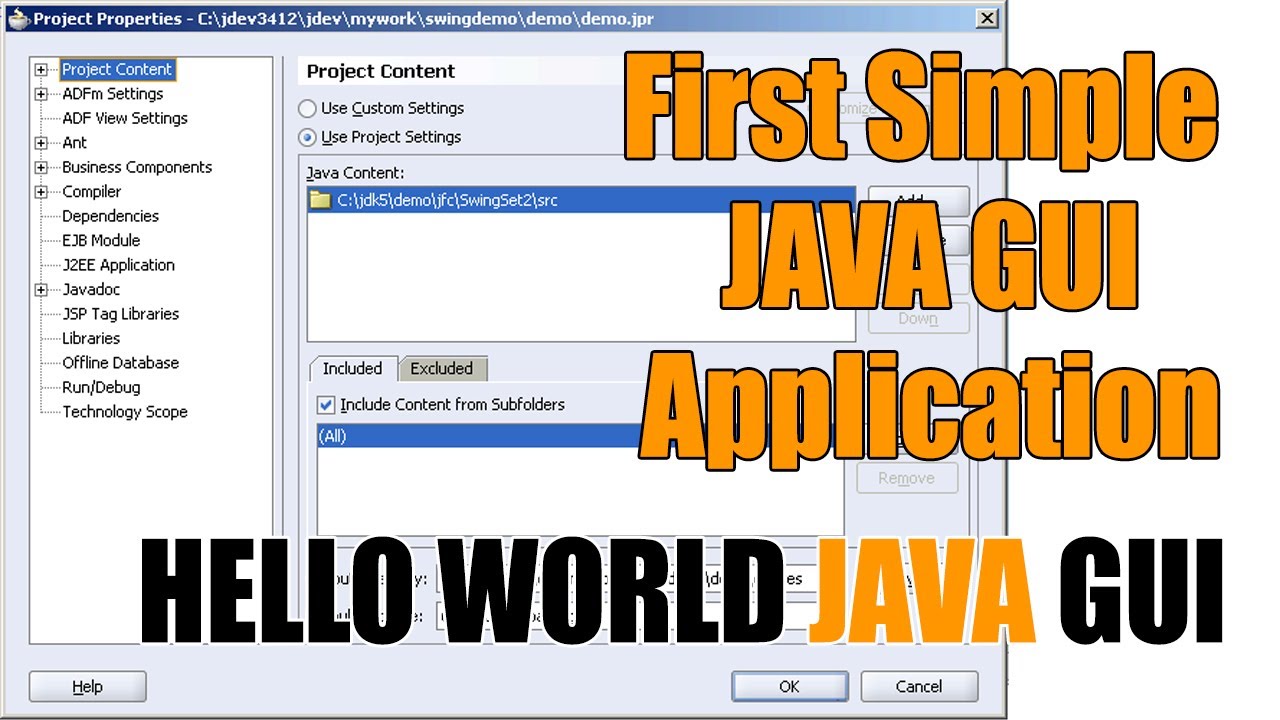 Java - First GUI Simple Project - Hello World GUI