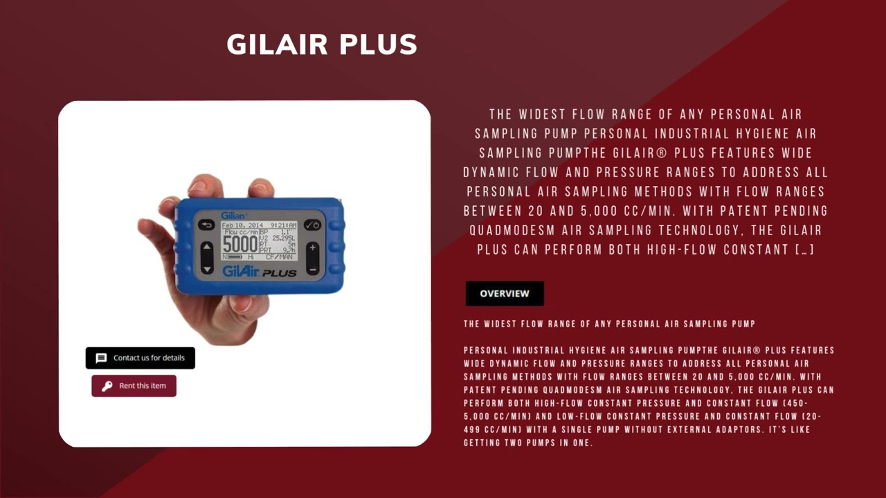 GilAir Plus | Hoskin | Environmental Rentals