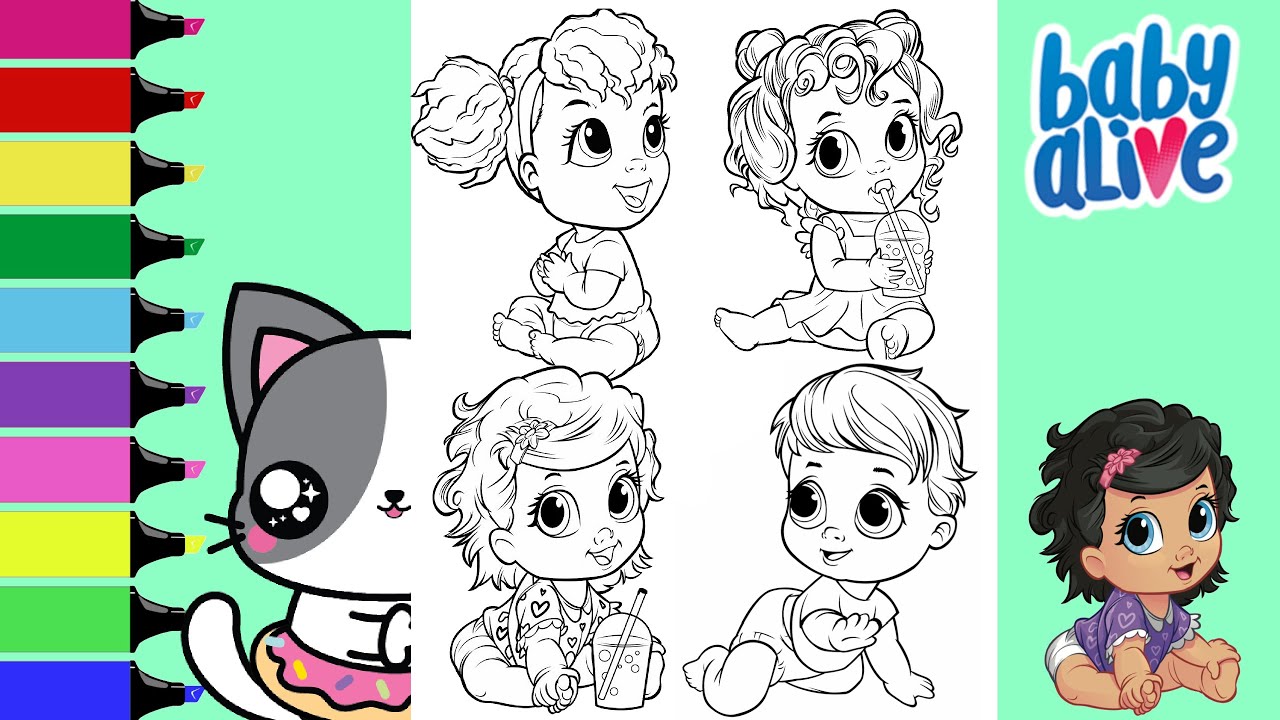 Baby Alive Coloring Book Compilation Cute Babies Coloring Pages | Sprinkled Donuts JR