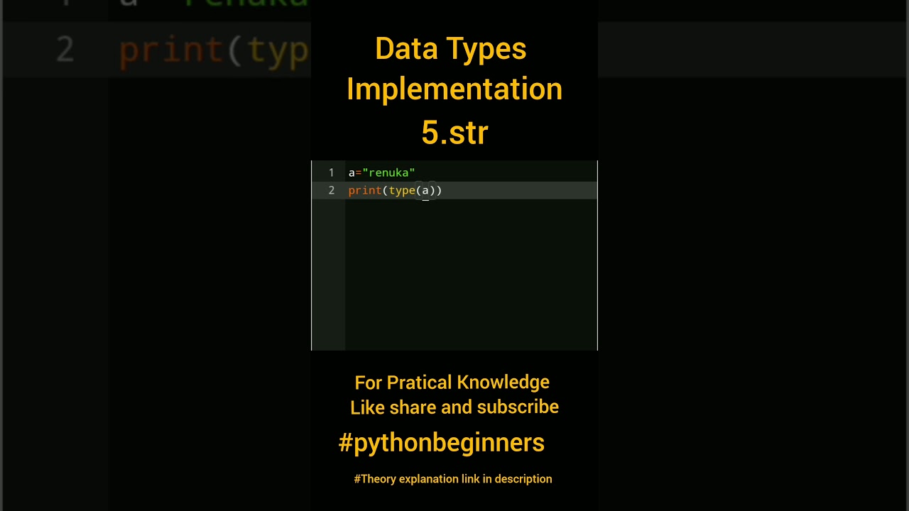 String Data Type in Python.Fundamental datatype#pythonbeginners #code_implementation #shorts
