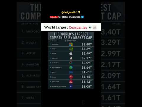Largest companies in the world by market cap 🌎📈 #LargestCompanies #NVIDIA #Microsoft #Apple #Amazon