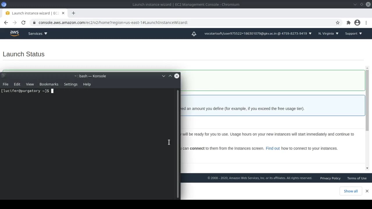 Launch a Linux Virtual Machine (VM) using AWS (Amazon Web Service)