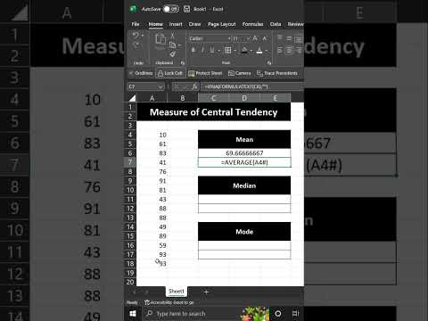 Measure of Central Tendency #mean #median #mode #measure #function #formula #excel #statistics #tips