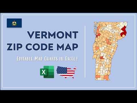 Vermont Zip Code Map in Excel - Zip Codes List and Population Map